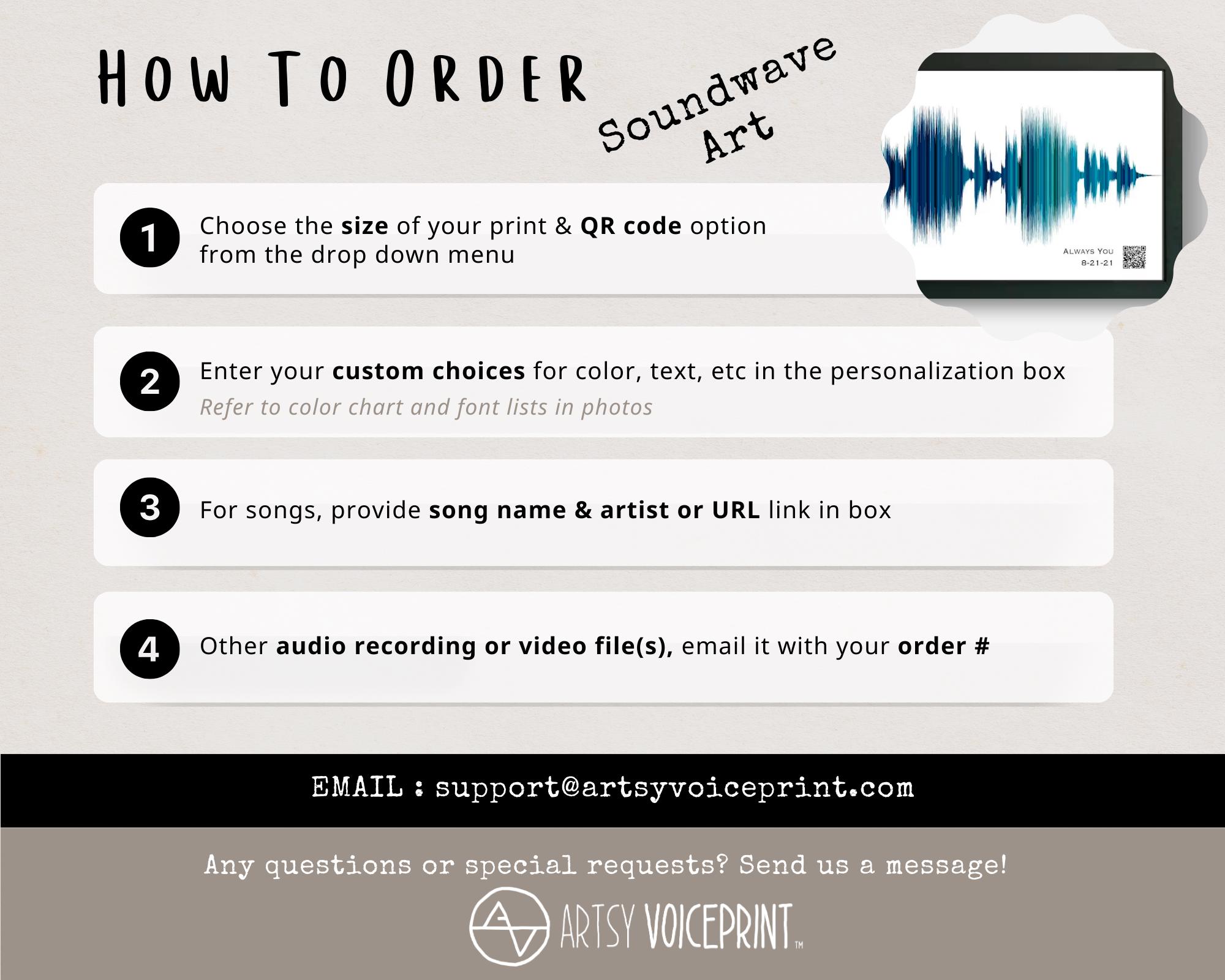 Personalized Sound Wave Art Print: Voice Recording Gift - Etsy