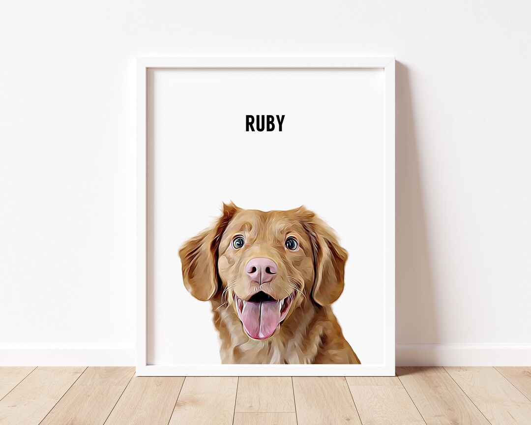 Custom Pet Portraits Using Pet Photo Personalized Digital Dog Portraits Cat Portraits Custom Dog ...