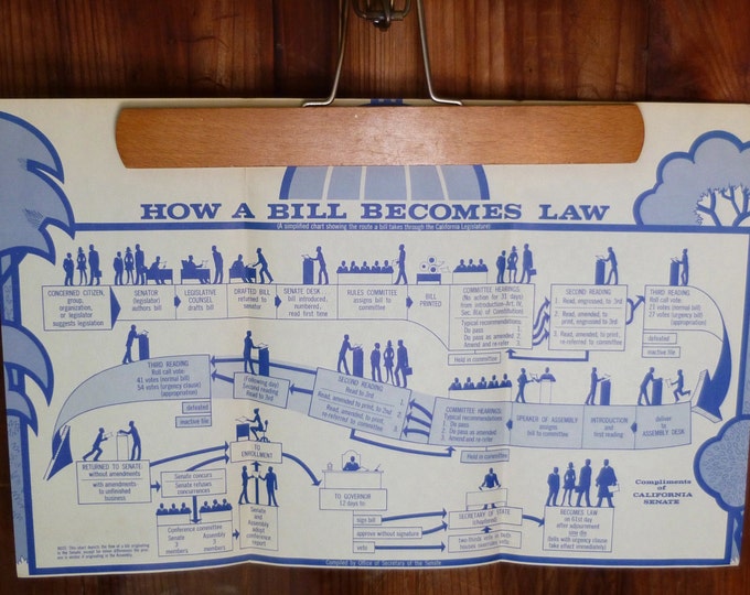 Educational Chart Poster Vintage Paper How a Bill Becomes a Law ...