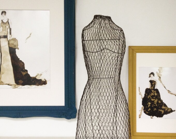 Black Metal Wire Bust Dress Form - Etsy
