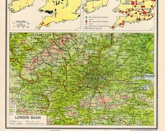 1950s London Map - Etsy