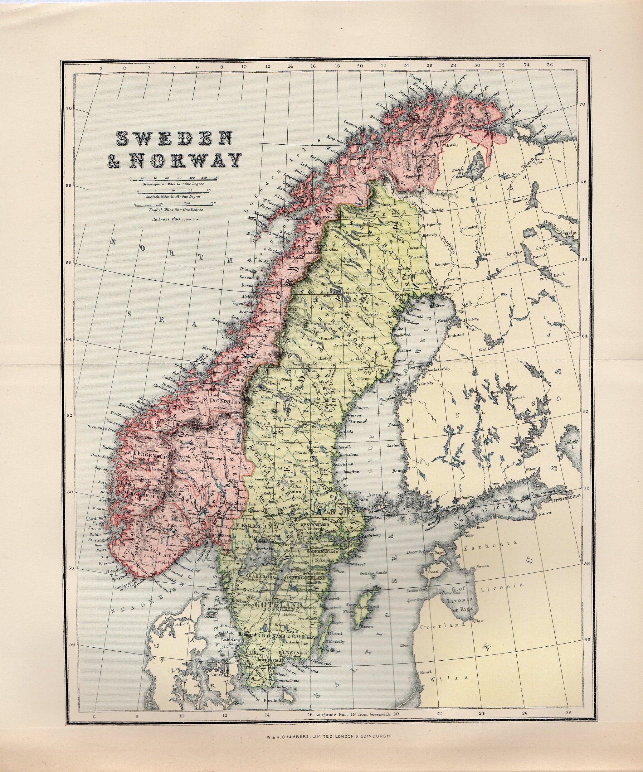 Large Gorgeous Map of Sweden, 1908 Atlas Antique Map, Denmark Map, Map ...