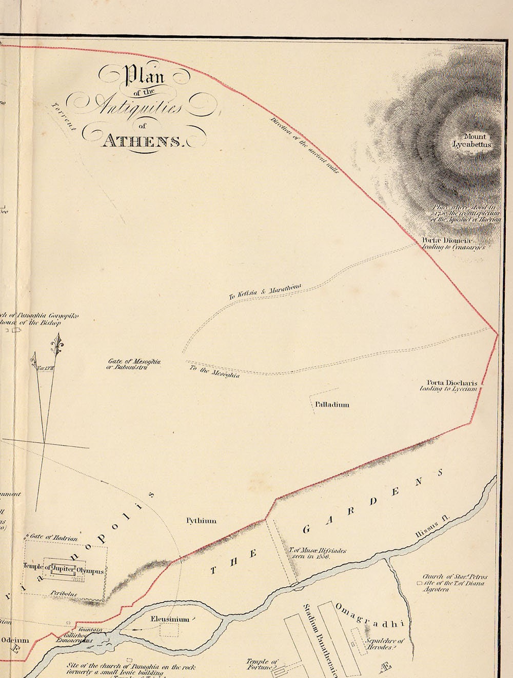 Large ANCIENT ATHENS Map of Athens, 1890 Atlas Antique Map, Greece Map ...
