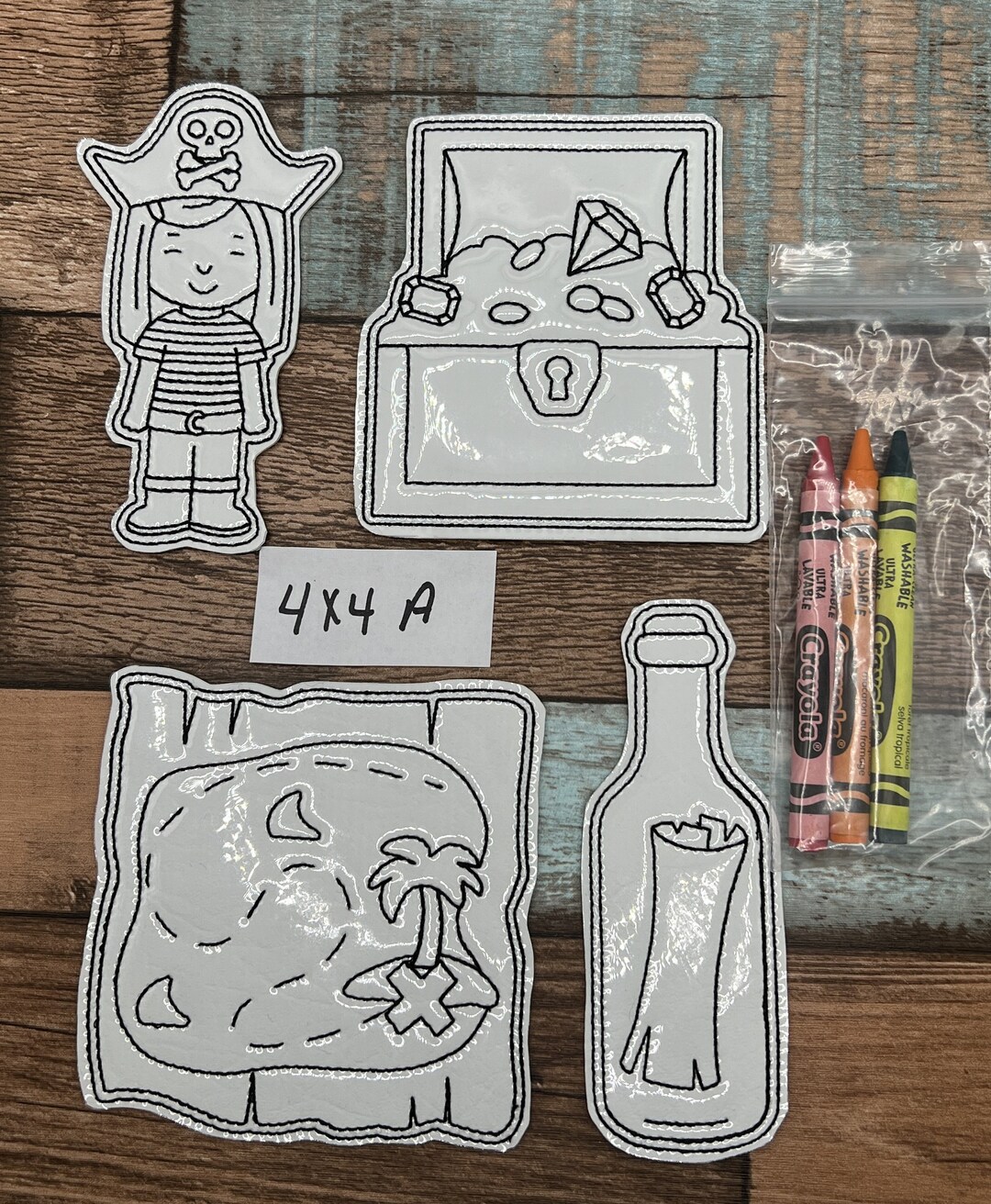 Pirates Reusable Vinyl Coloring Pages, Wipe off Dry Erase Coloring ...