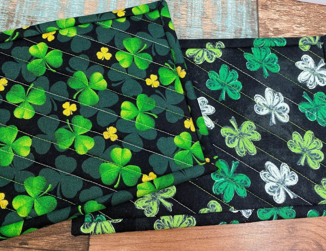 St. Patrick's Day Shamrock Design Mug Rug, Table Mat, Snack Mat, Place ...