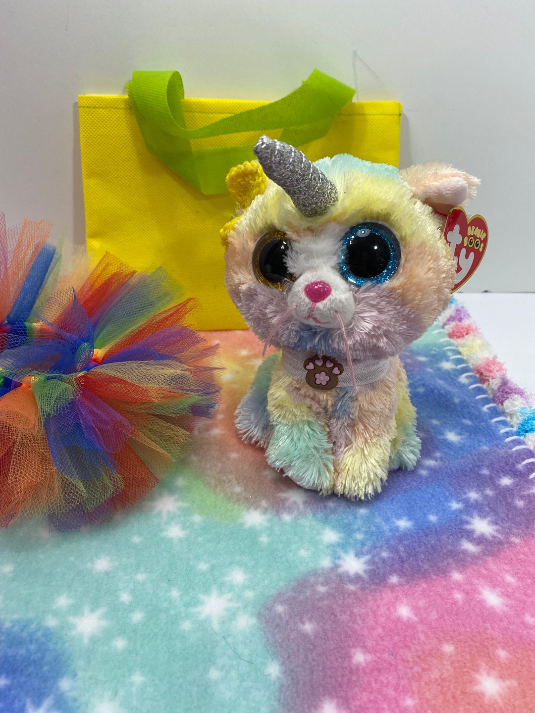 Stuffed Animal Dress up Set, UniKitty, Crochet Edge Fleece Blanket ...