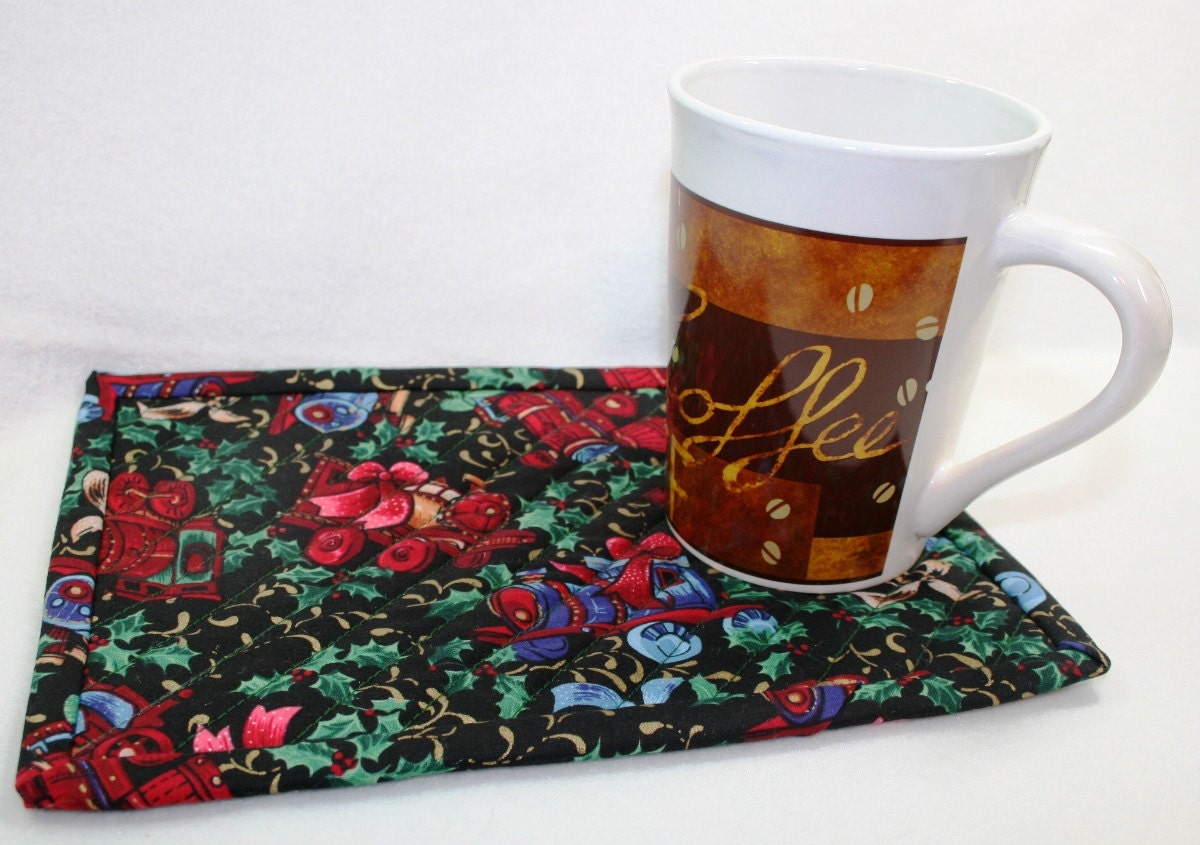 Christmas Trains Mug Rug Table Mat Placemat Large Coaster - Etsy