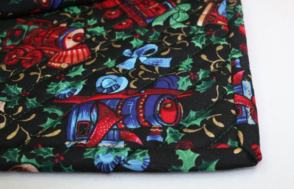 Christmas Trains Mug Rug Table Mat Placemat Large Coaster - Etsy