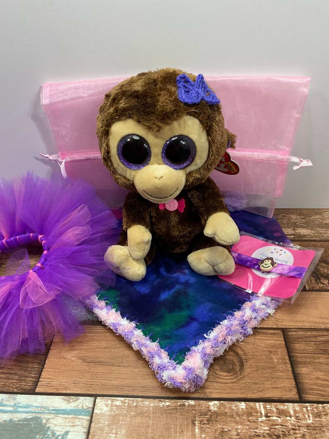Monkey Stuffed Animal Dress up Set Crochet Edge Fleece - Etsy