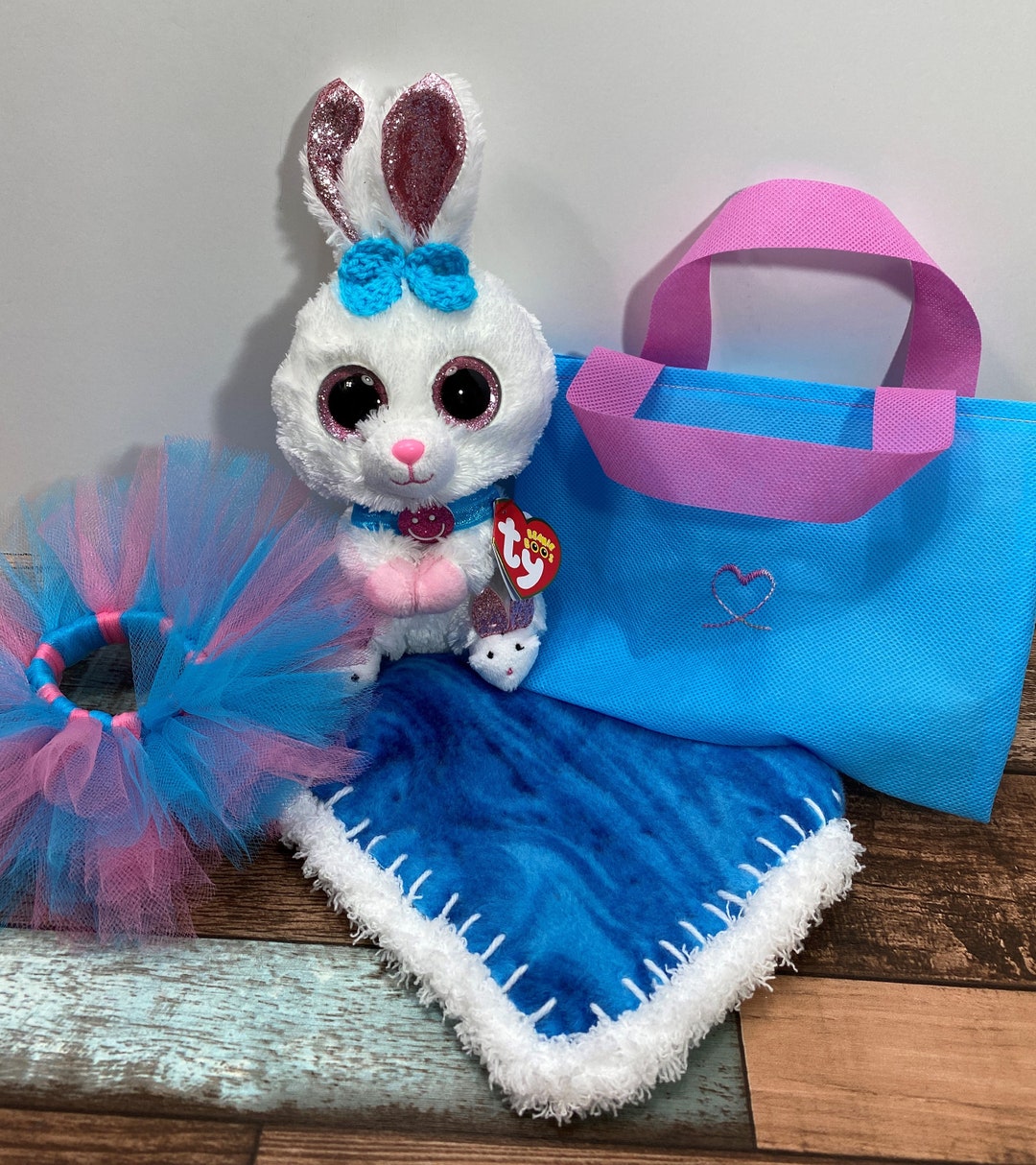 Bunny Stuffed Animal Dress up Set Crochet Edge Fleece - Etsy.de
