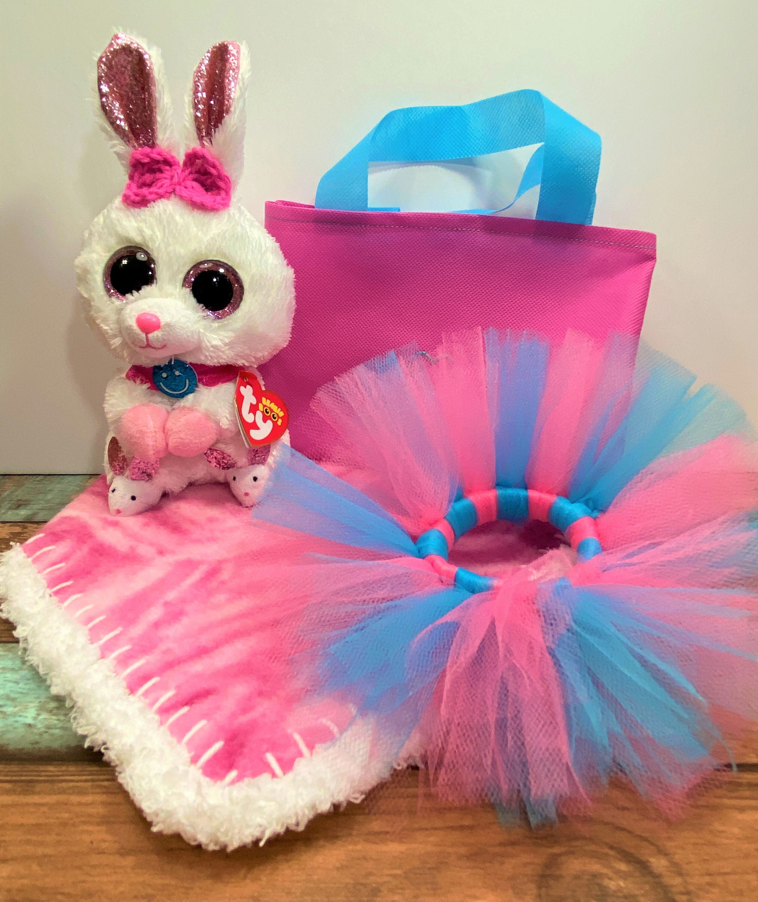 Bunny Stuffed Animal Dress up Set Crochet Edge Fleece - Etsy.de