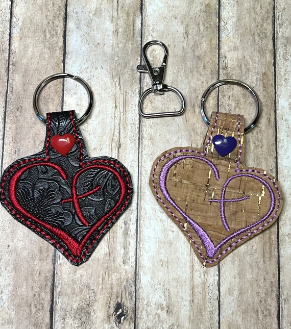 Faith Heart Snap Tab Key Fob Zipper Pull Key Chain Machine - Etsy