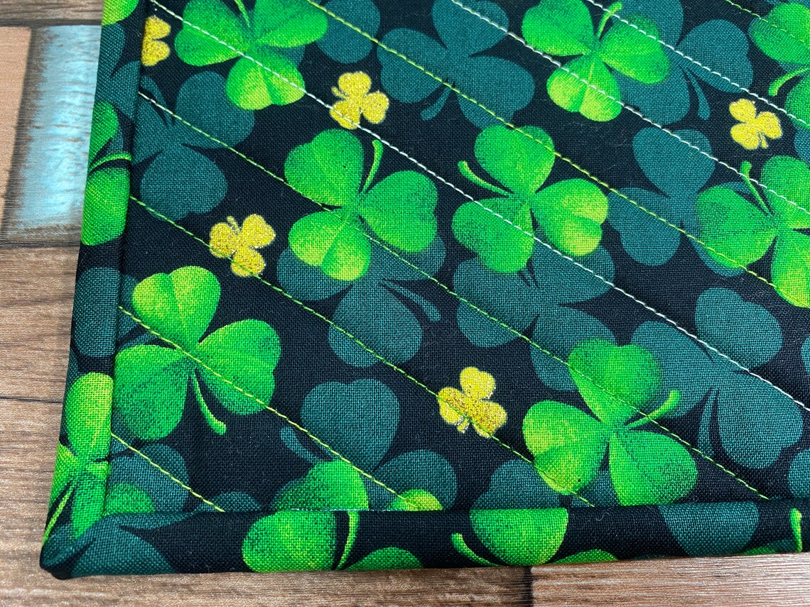 St. Patrick's Day Shamrock Design Mug Rug Table Mat | Etsy