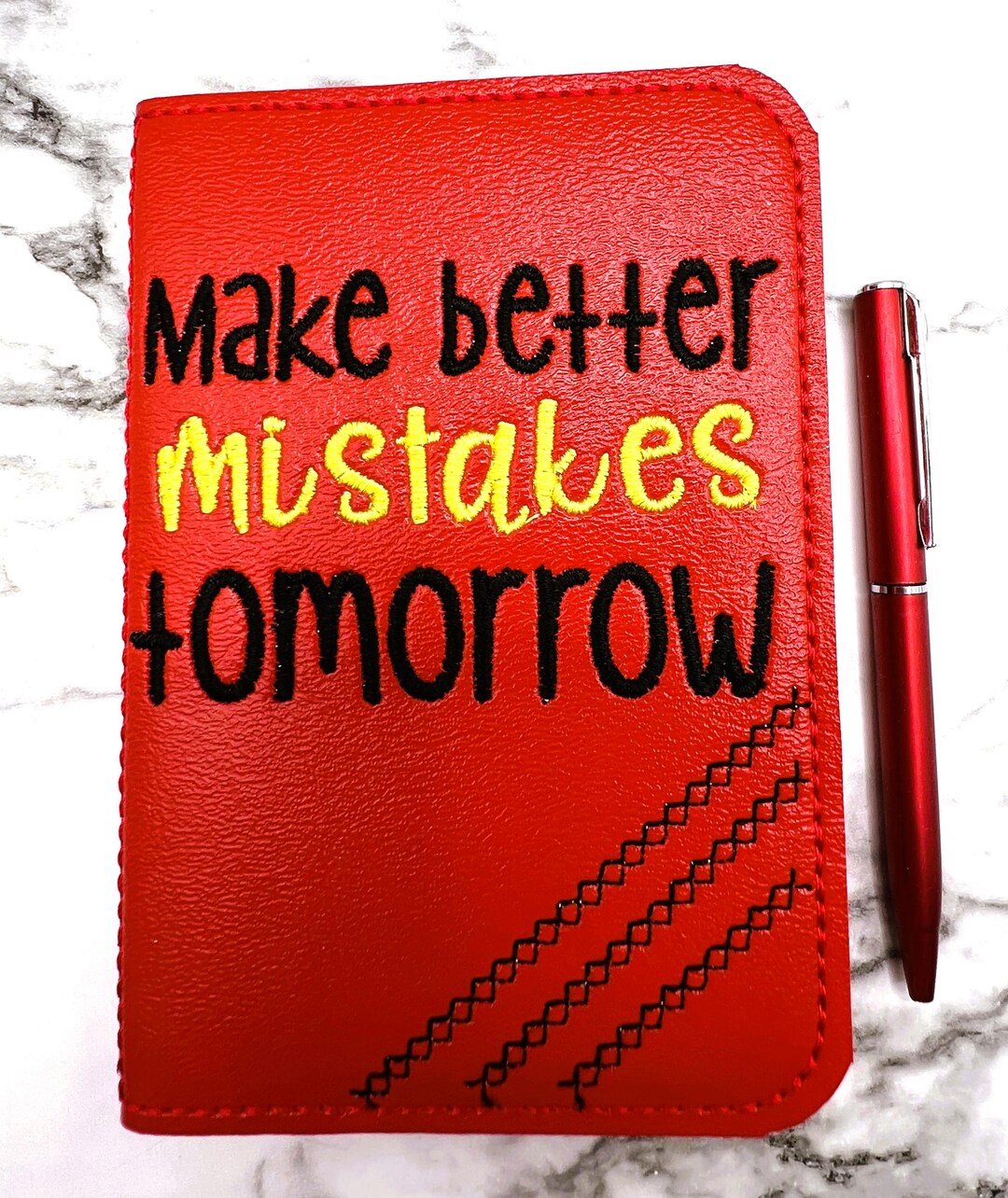 Embroidered Vinyl Notebook Cover: A6 or Mini Size - Etsy