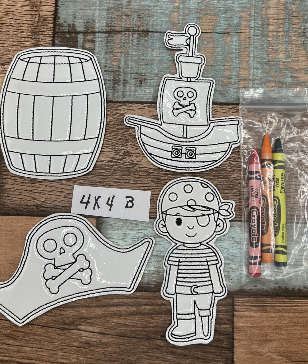 Pirates Reusable Vinyl Coloring Pages, Wipe off Dry Erase Coloring ...