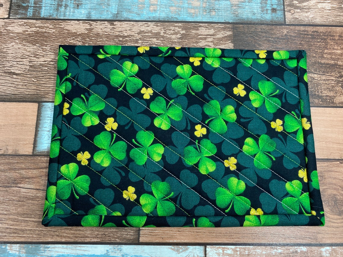 St. Patrick's Day Shamrock Design Mug Rug Table Mat | Etsy