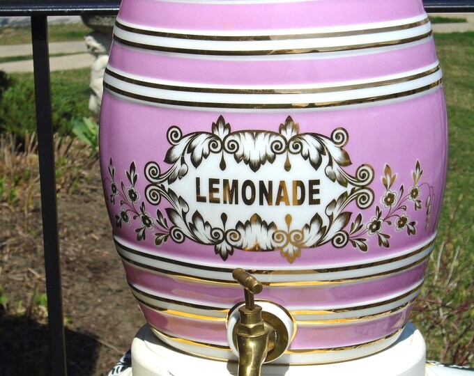 Pink Lemonade Dispenser. Victorian, 2 Gallons, Two's Company Ceramic ...