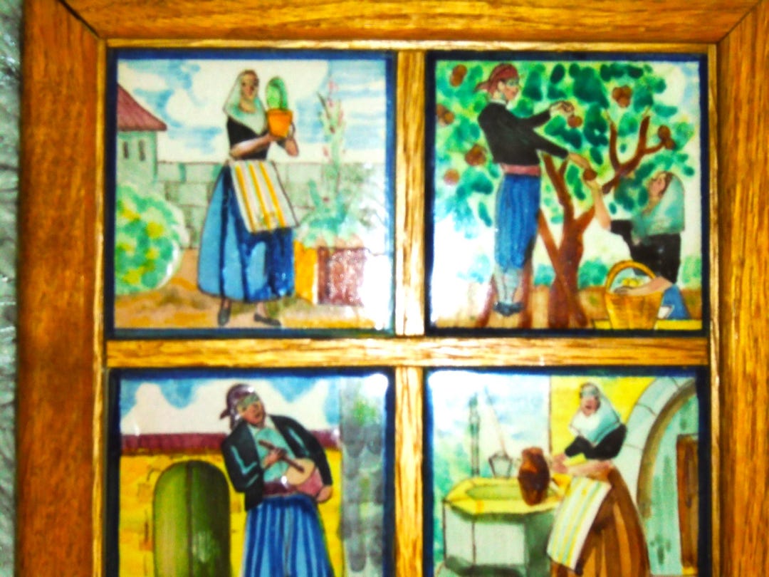 Folk Art Tiles, Delightful Scenes of Work and Play in the Life of ...