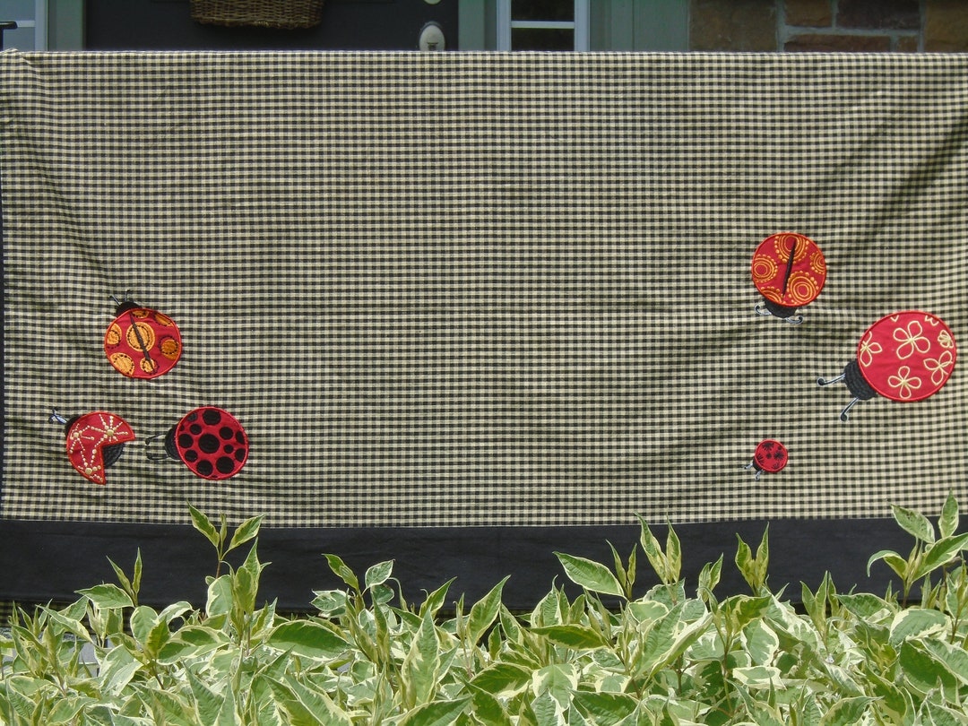 Lady Bug Tablecloth 60x60 Square. Black and Beige - Etsy
