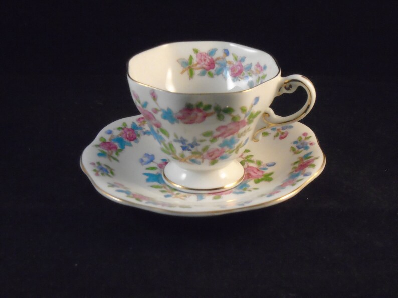 Foley China Cup & Saucer Set Bone China W/beautiful Peonies - Etsy
