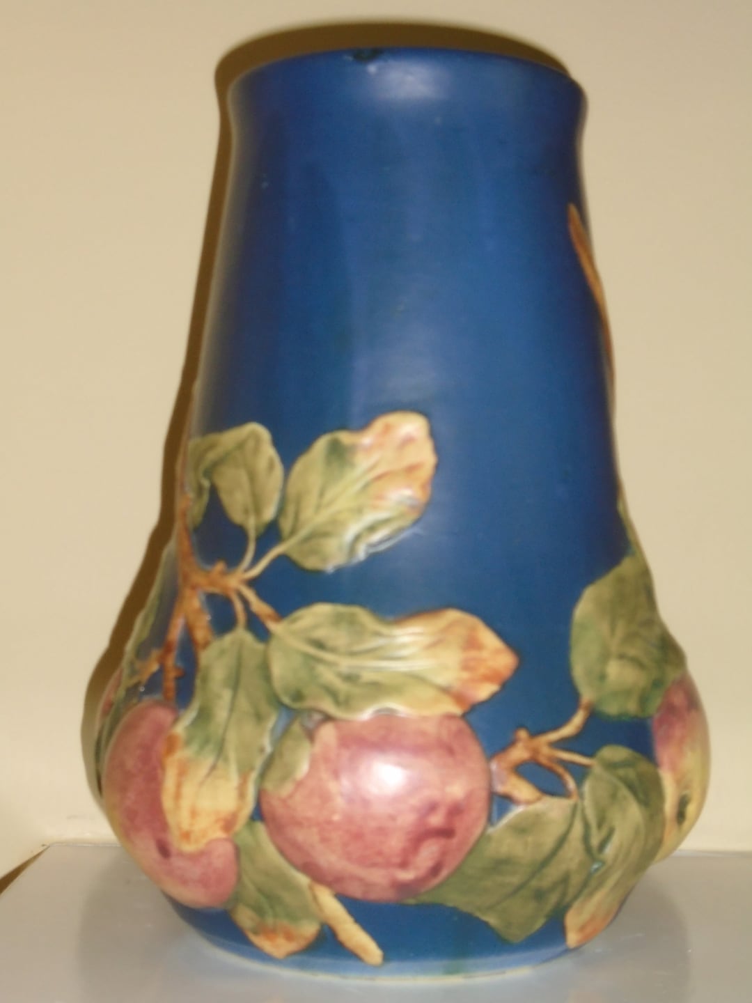 Weller Art Pottery Vase. Blue Baldin Apple Tree Planter Garden Urn Vase ...