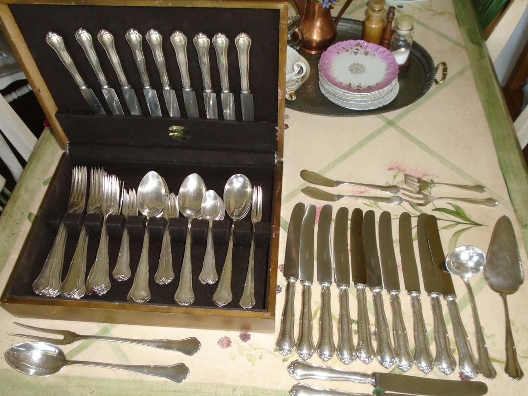 German 90 Silverplate HANSEAT 90, Flatware, 80 Piece Set, Many Extras ...