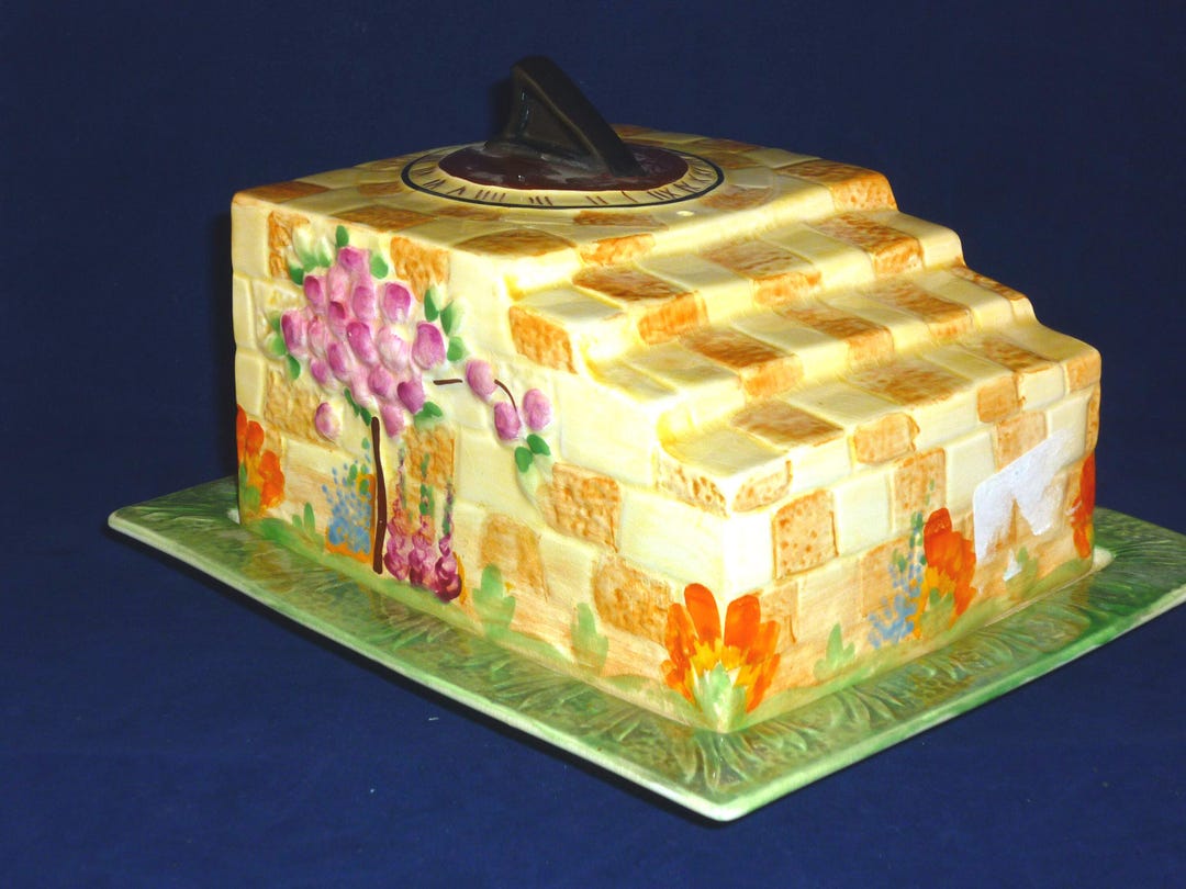 Queen Mary, Beswick Sundial Butter Cheese Dish Art Deco 1930s, H.M Queen Mary. Stair Stepped ...