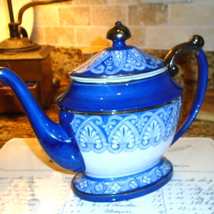 BOMBAY Coffee Pot, arabesque Tile Collection, Deep Cobalt Blue and ...