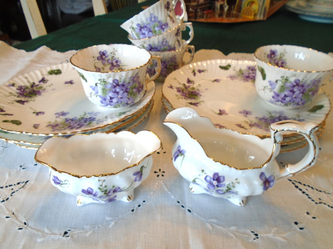 Hammersley Victorian Violets, England's Countryside Fluted Snack Tea ...