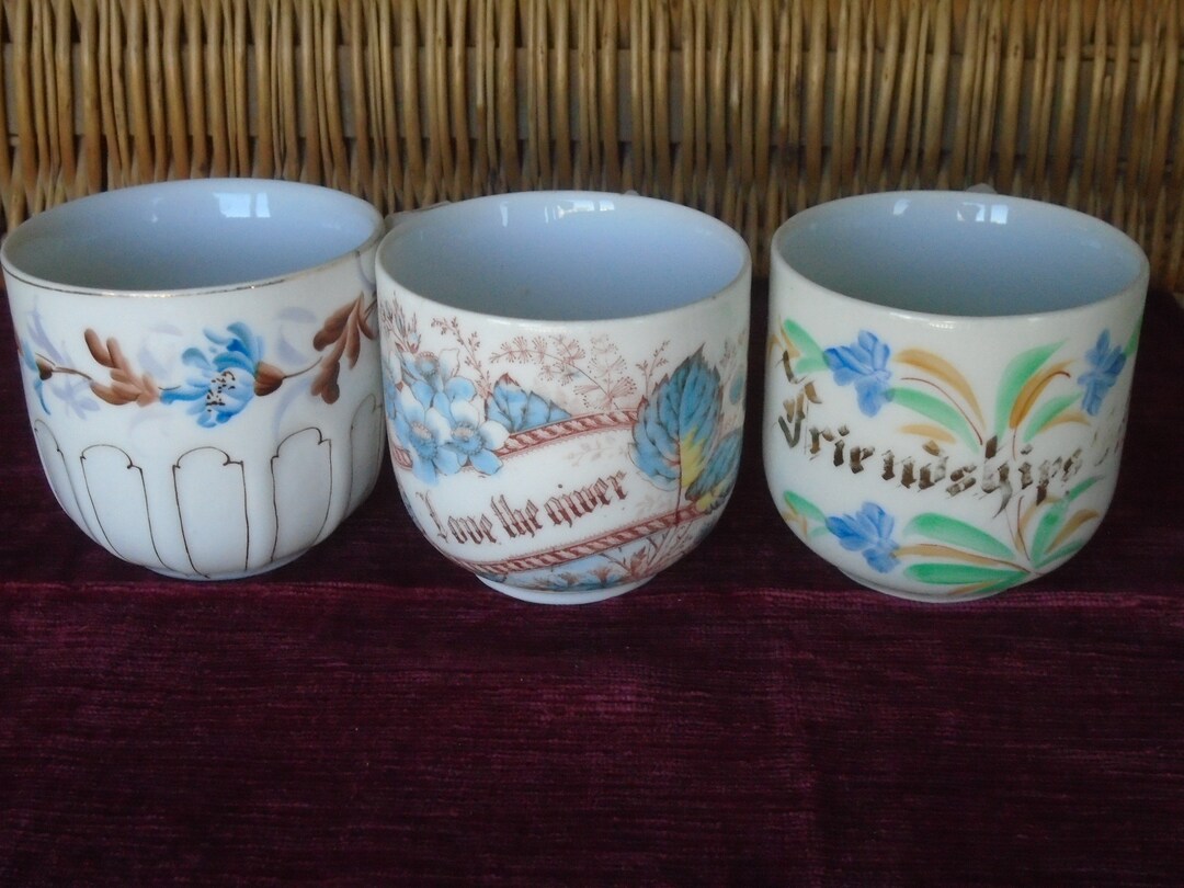 Love the Giver / Friendship Gift, Antique Cups, 3 Decorative Cups, Each ...