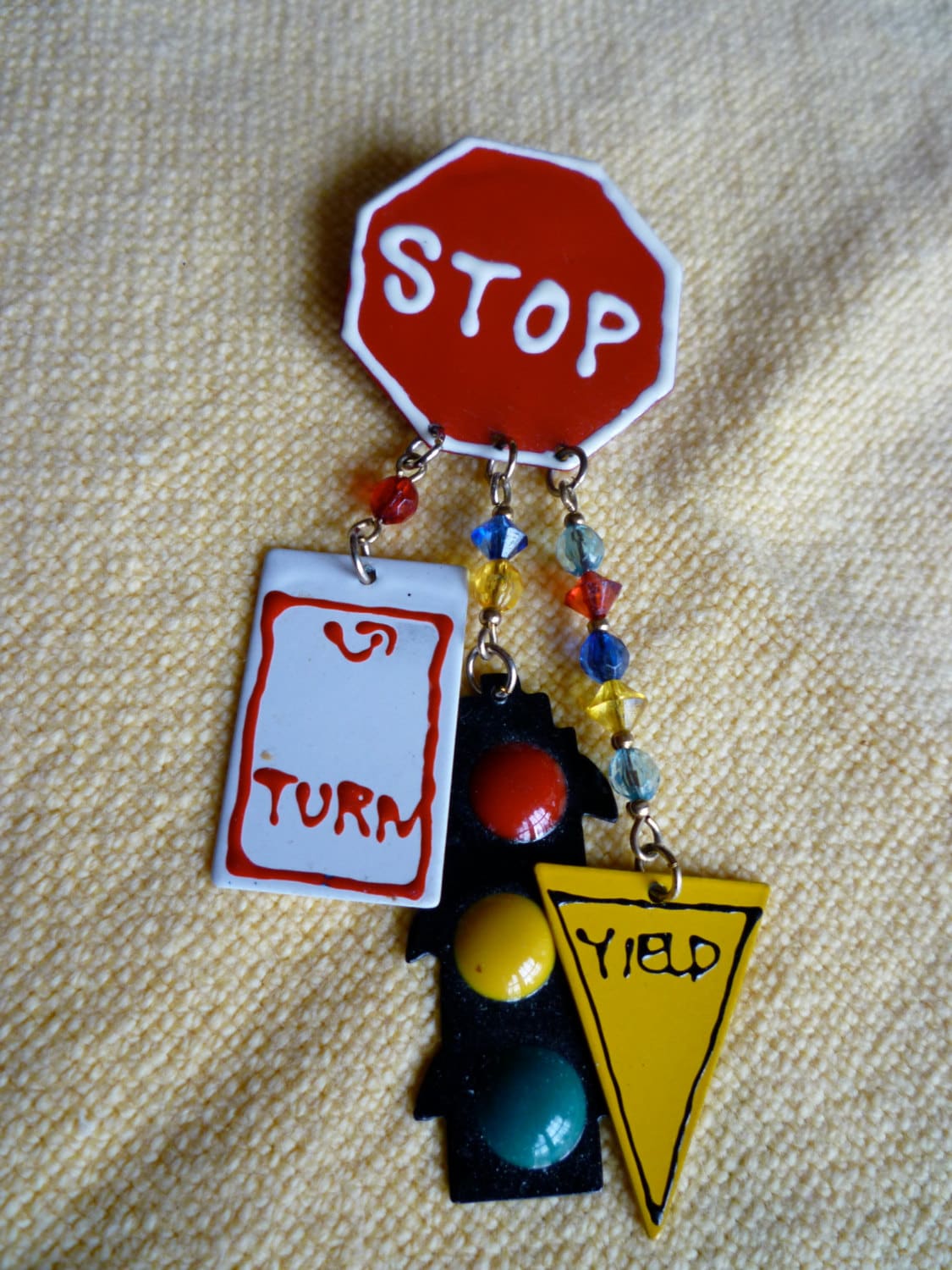 Traffic Signs, Enamel Pin, STOP Sign With Three Hanging Signs. Traffic ...