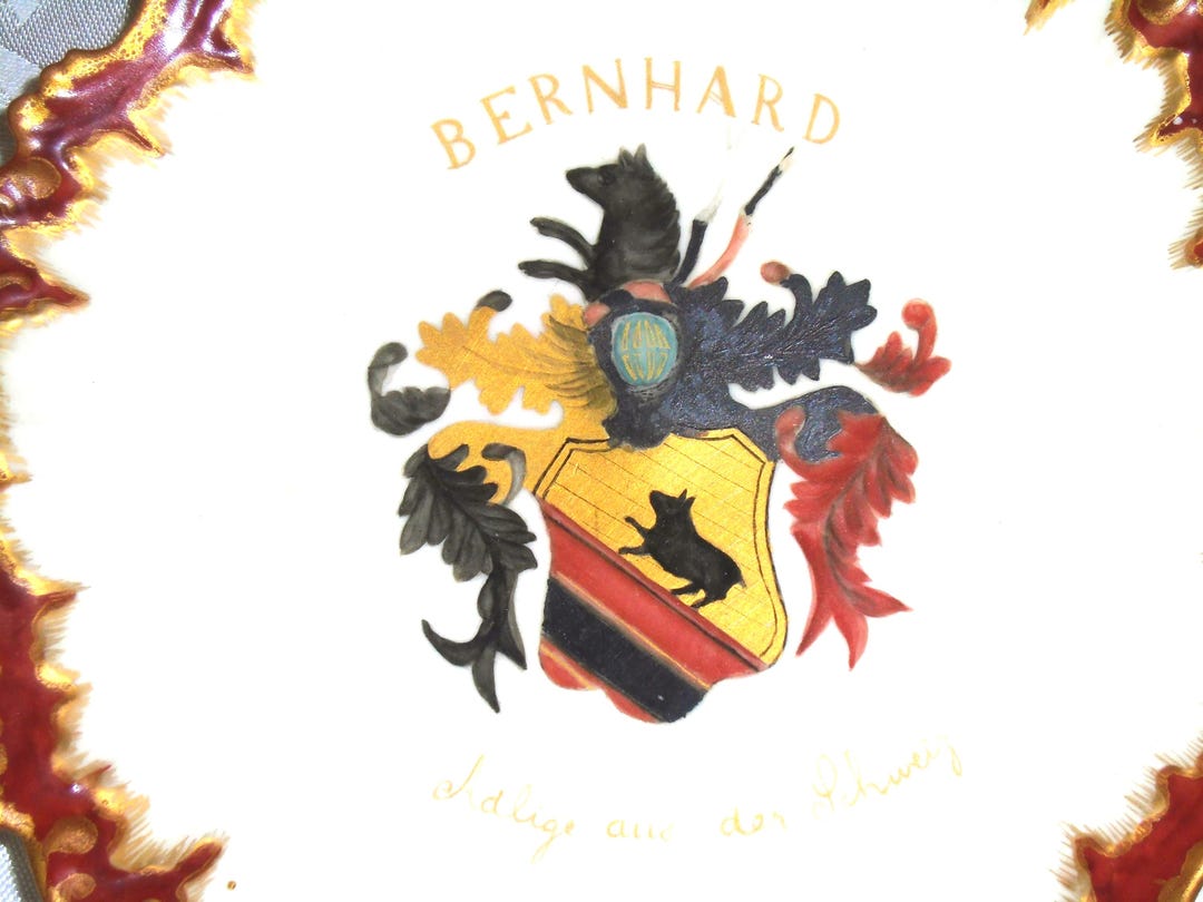 Bernhard Family Surname Heraldry Limoges France Limoges Plate, Bernhard ...
