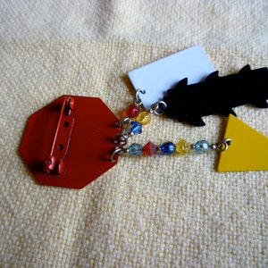 Traffic Signs, Enamel Pin, STOP Sign With Three Hanging Signs. Traffic ...