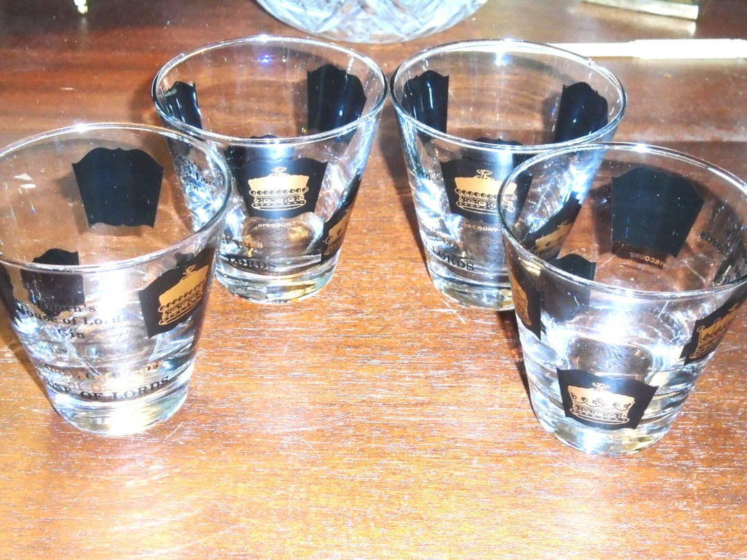Mid Century Modern 22K Gold Coronet Glasses, House of Lords, Set of 8 ...