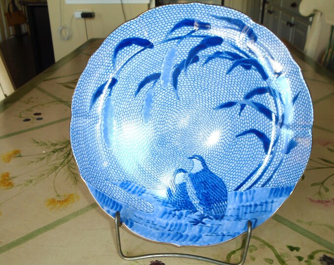 ARITA Blue Chinese Quail Scalloped Dinner Plate, 12.25" Blue & White ...