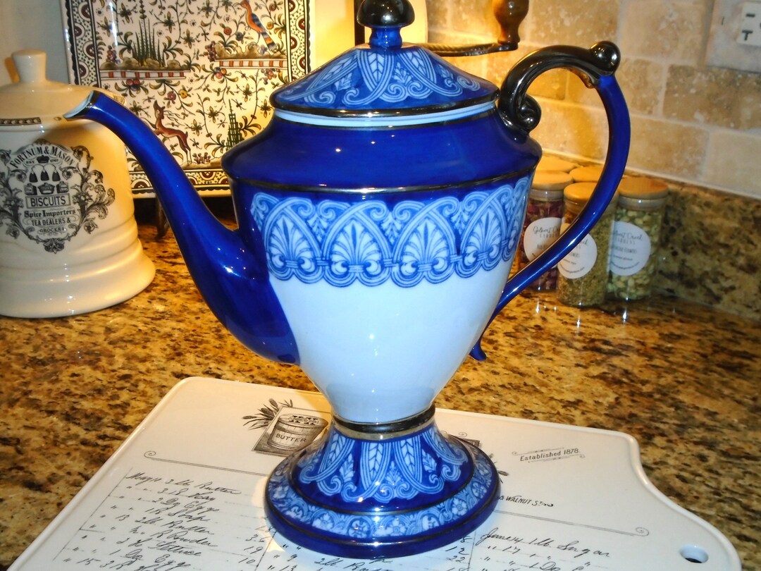BOMBAY Coffee Pot, arabesque Tile Collection, Deep Cobalt Blue and ...