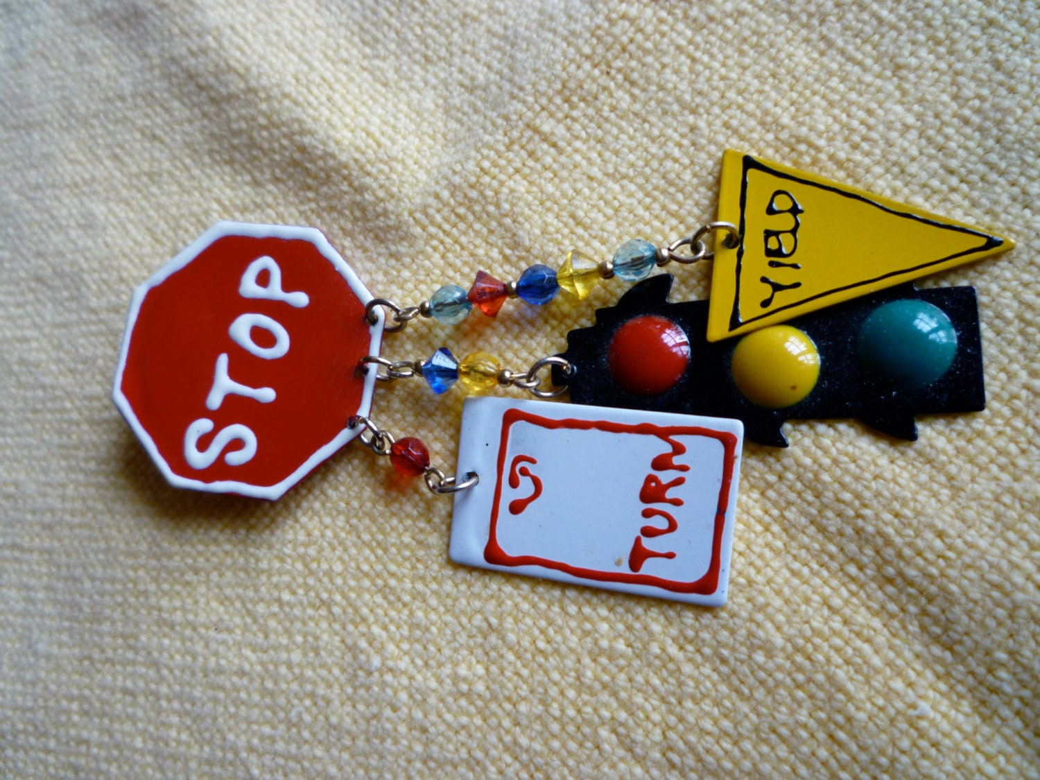Traffic Signs, Enamel Pin, STOP Sign With Three Hanging Signs. Traffic ...