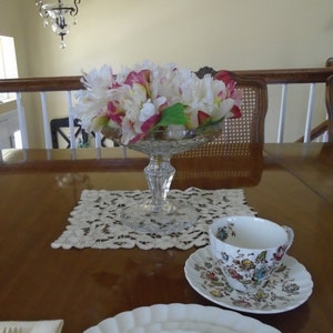 Cut Crystal Compote, Hollow Pedestal. Table Centerpiece Stands 6.75 ...