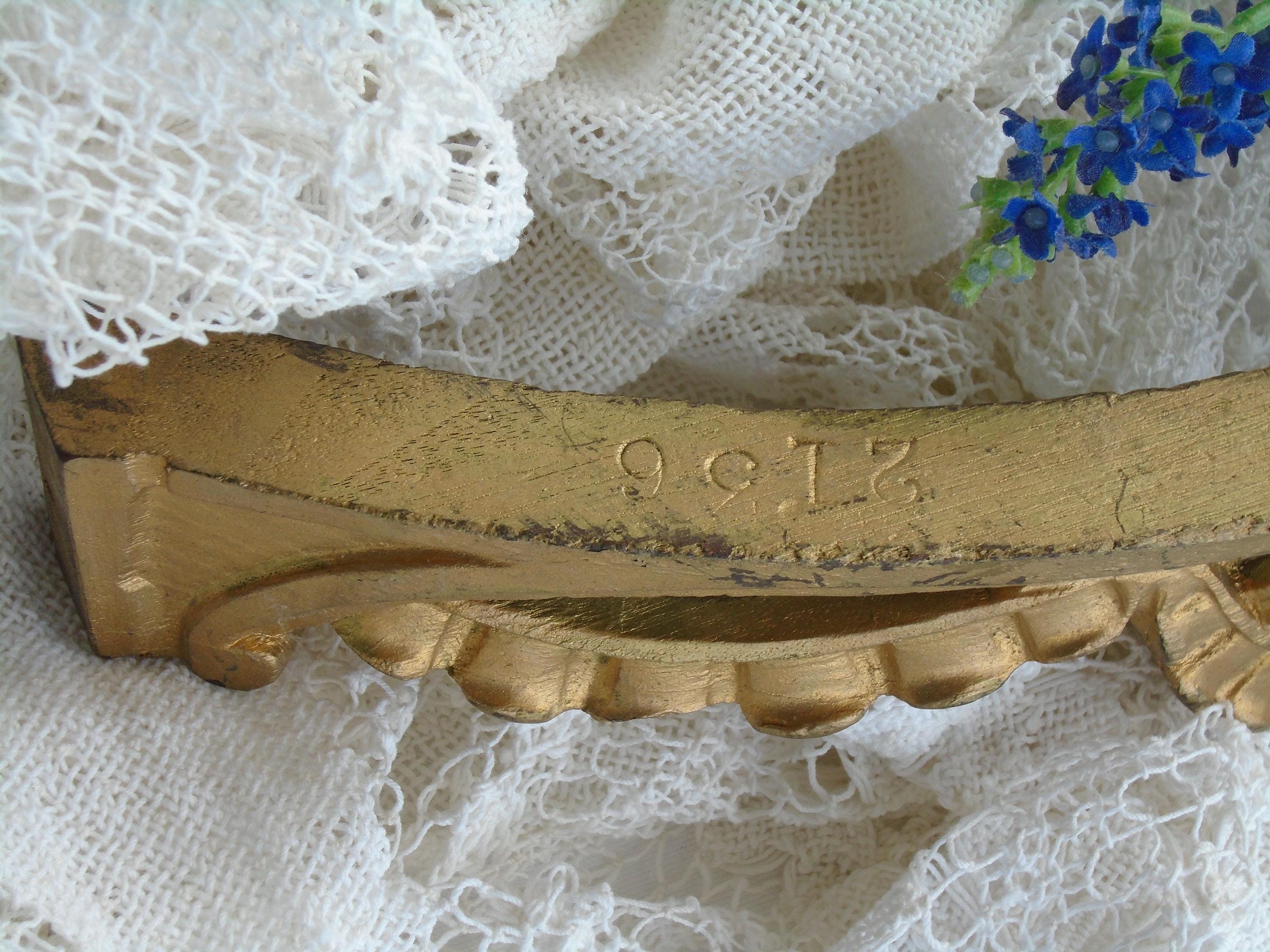 Decorative Trim, Ruffled W/bow, Wood Trim. Gold Salvaged Piece. Pretty ...