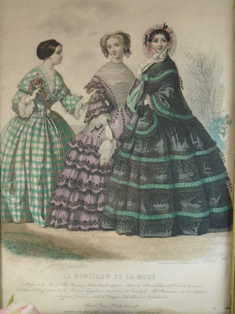 Antique Jules David Fashion Plate. Framed Print for Le | Etsy