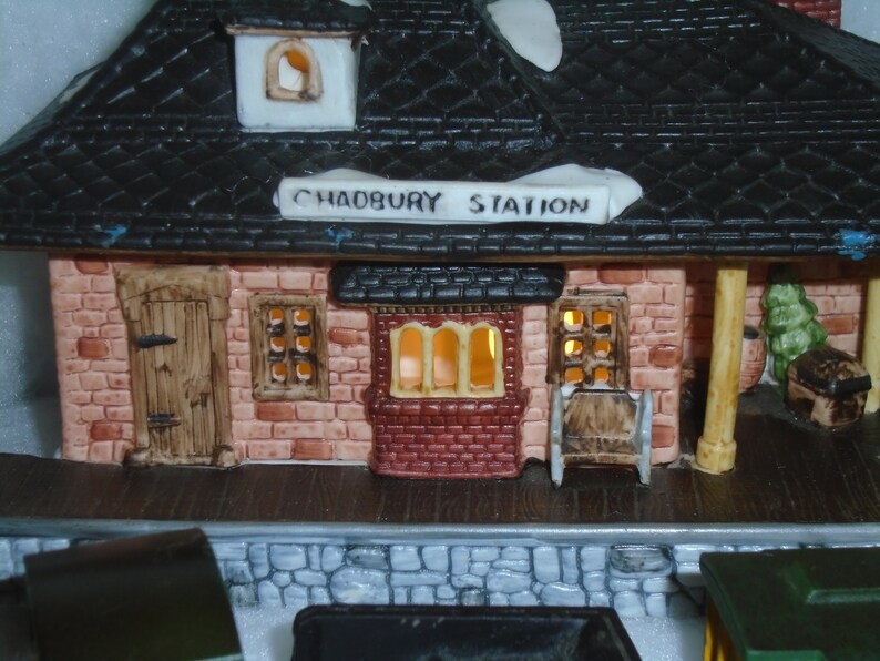 Chadbury Station Lighted Building and 3 Pc. Train. - Etsy