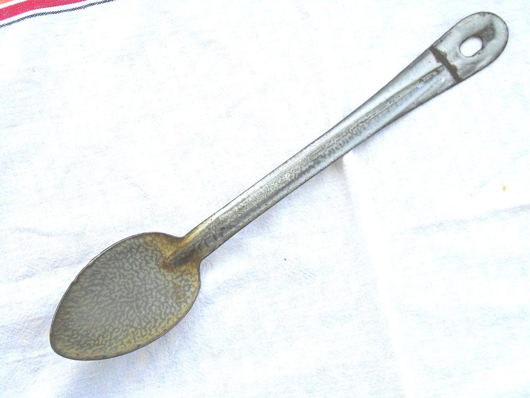 Graniteware Camp Spoon, Grey Graniteware 15" Cooking/ Serving Soon ...