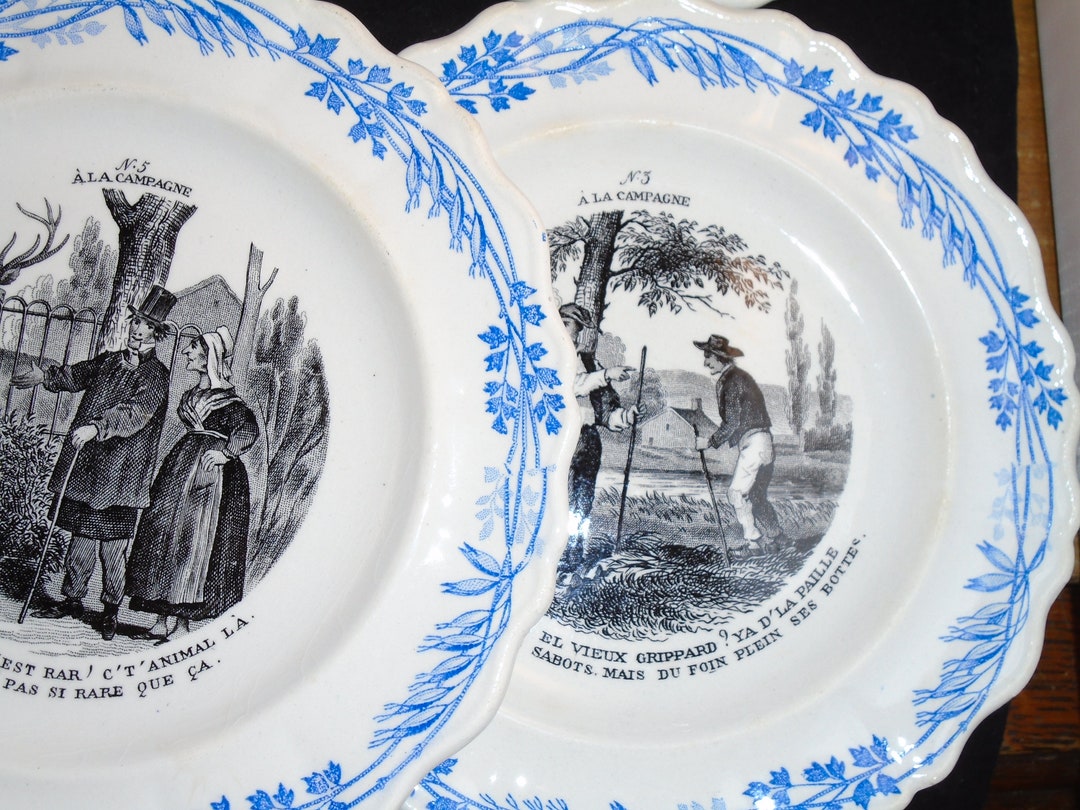 Talking Plate, French Creil Et Montreau Transferware. 1800s A La ...