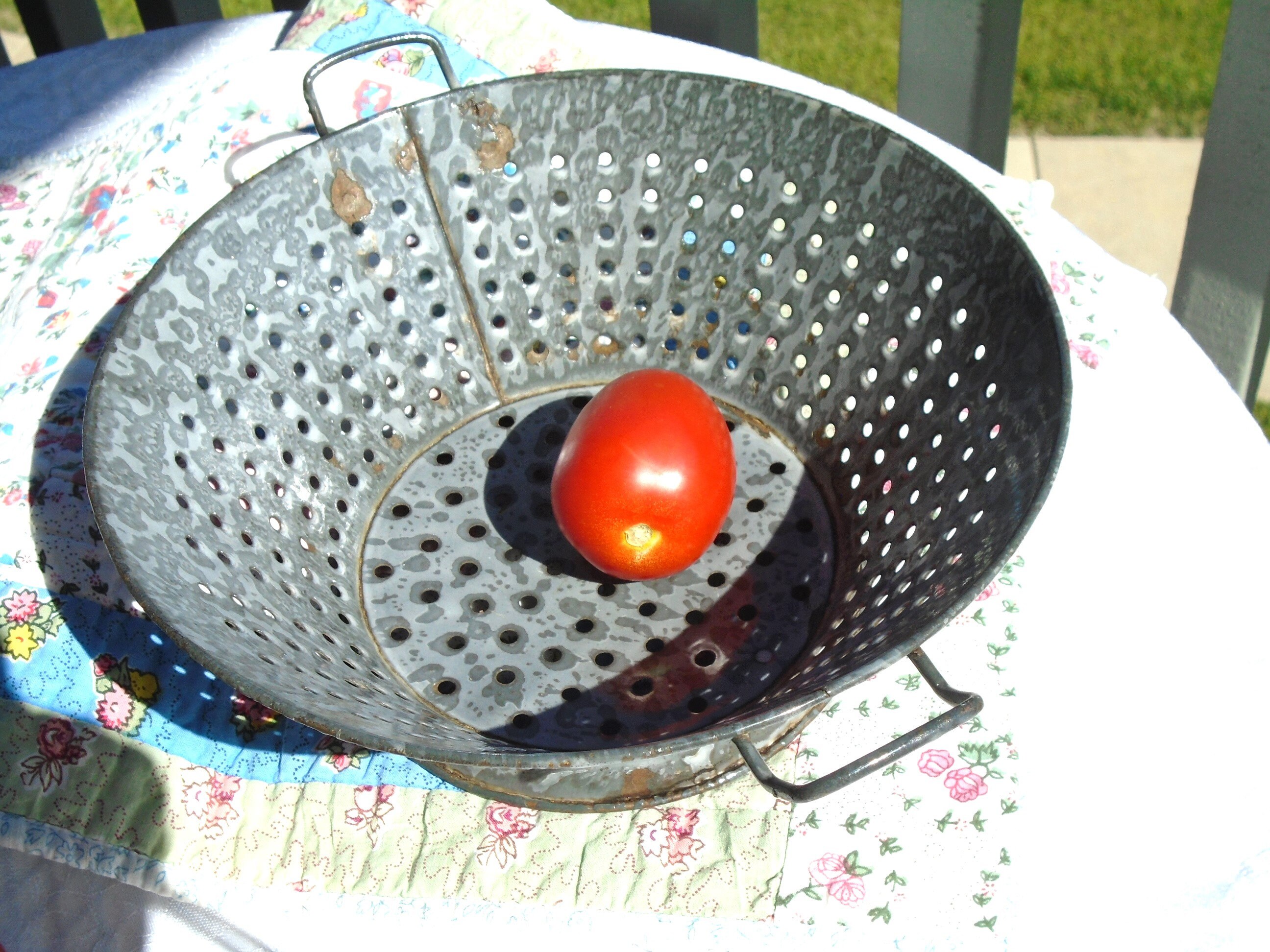 Graniteware Colander 10" Grey Enamelware Strainer 2 Handles Nice for ...