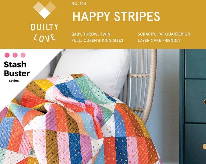 Quilty Love Happy Stripes Quilt PRINTED PAPER Pattern - Etsy