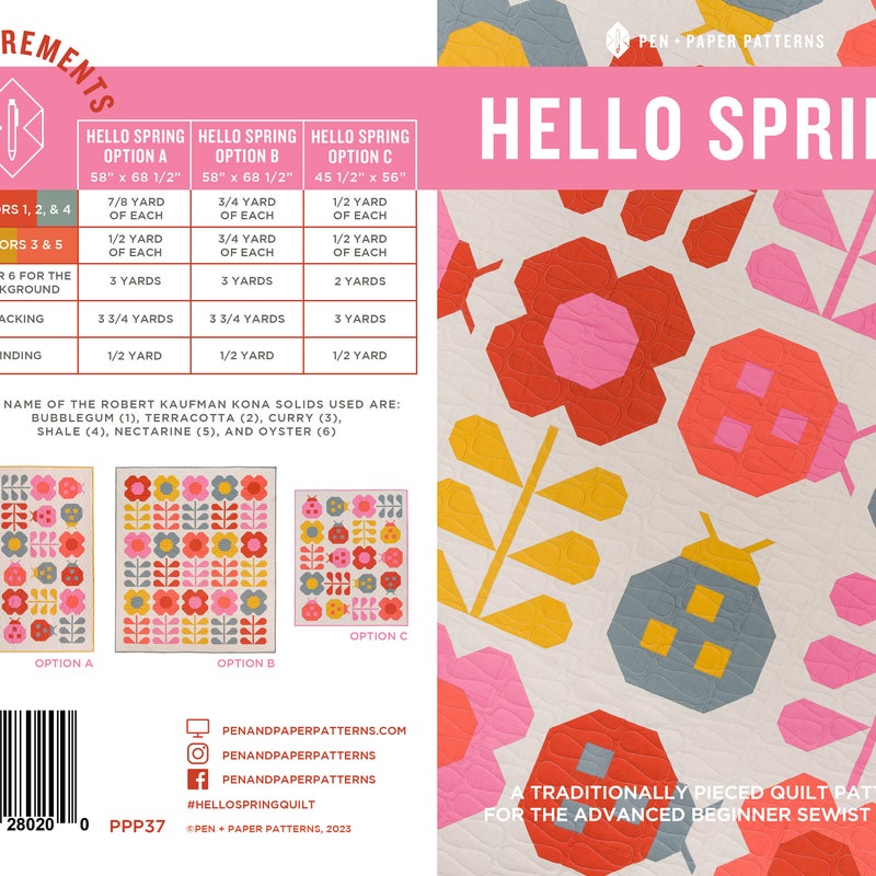 Spring Quilt Pattern - Etsy