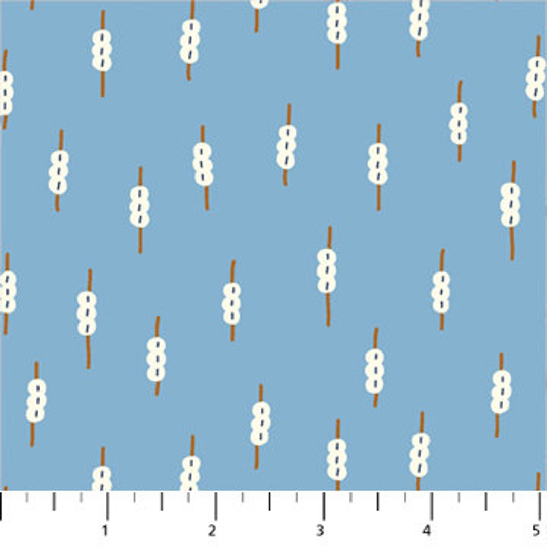 Kingyo - 1/2 Yard Fabric, Blue Dango by Lemonni for Figo Fabrics ...