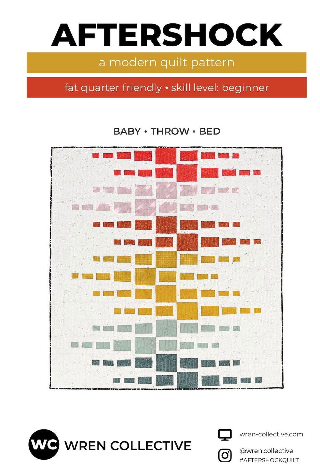 Aftershock PRINTED Pattern by Wren Collective Paper Printed Quilt ...