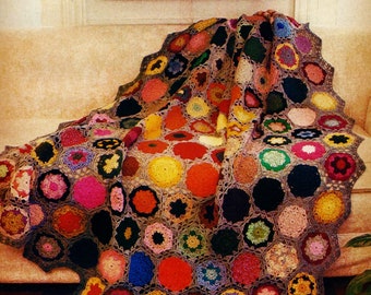 Scrap yarn afghan | Etsy