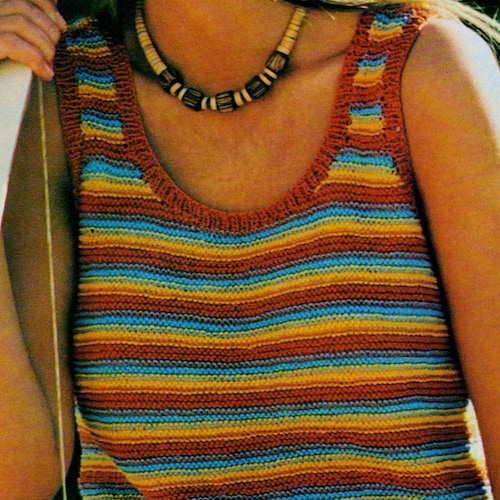 Knitting Pattern // Slinky Ribbed Tank Top Relaxed Summer Easy - Etsy ...